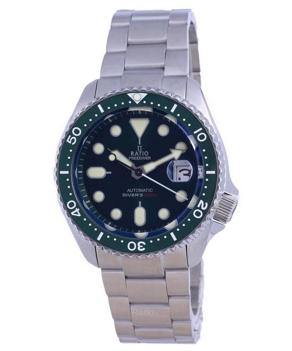 Ratio FreeDiver Green Dial Sapphire Crystal Stainless Steel Automatic – Nubo Watches