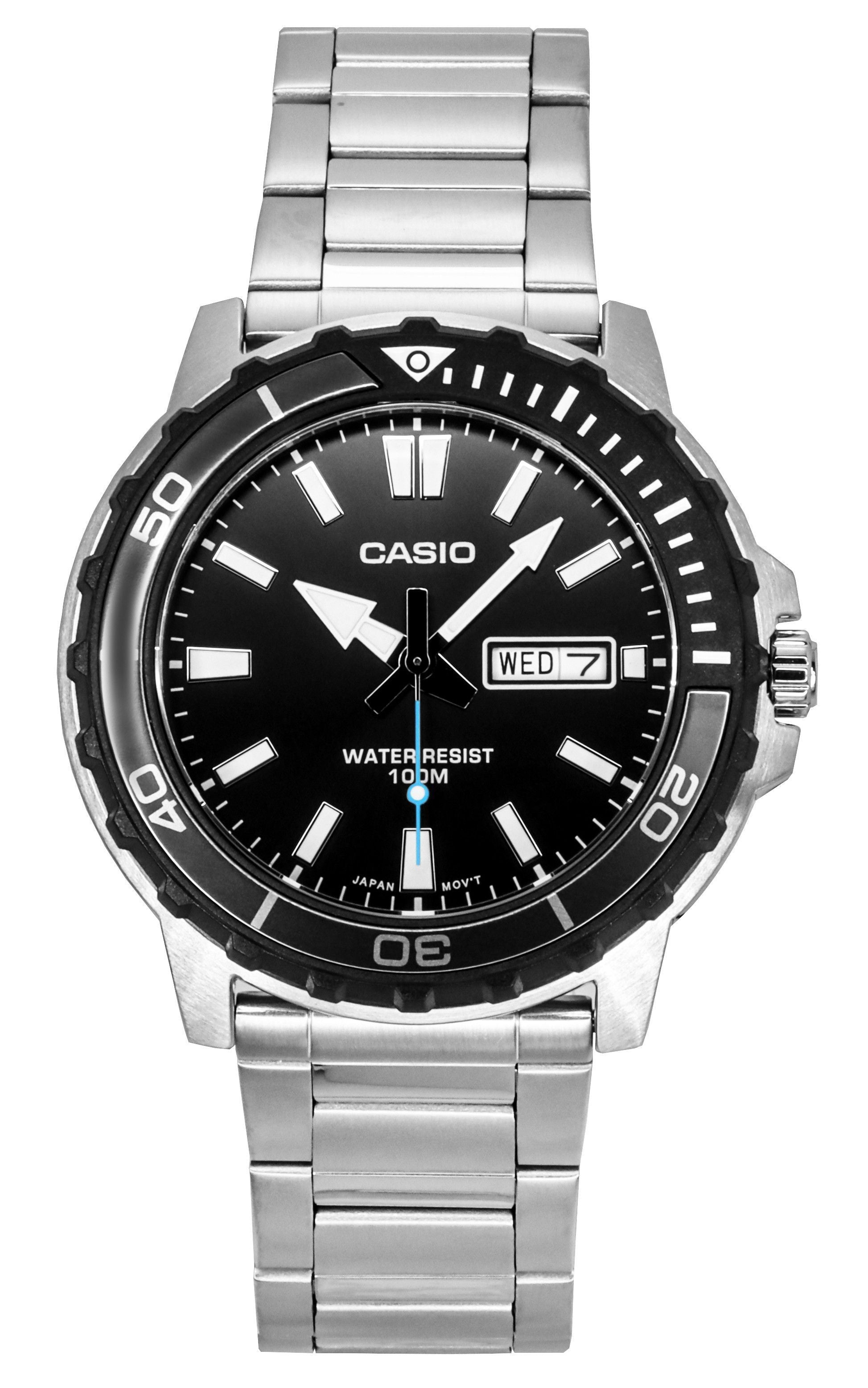 Casio Standard Analog Stainless Steel Black Dial Quartz MTD-125D-1A3V ...
