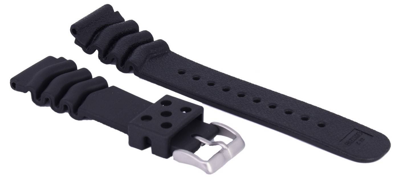 Ratio Black Rubber Watch Strap 22mm – Nubo Watches
