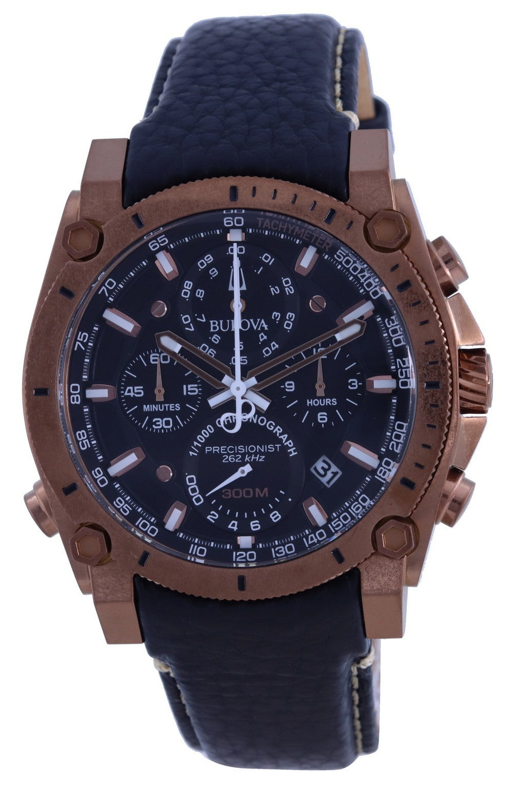 Bulova Precisionist Chronograph Black Dial Diver's Quartz 97B188 300M ...