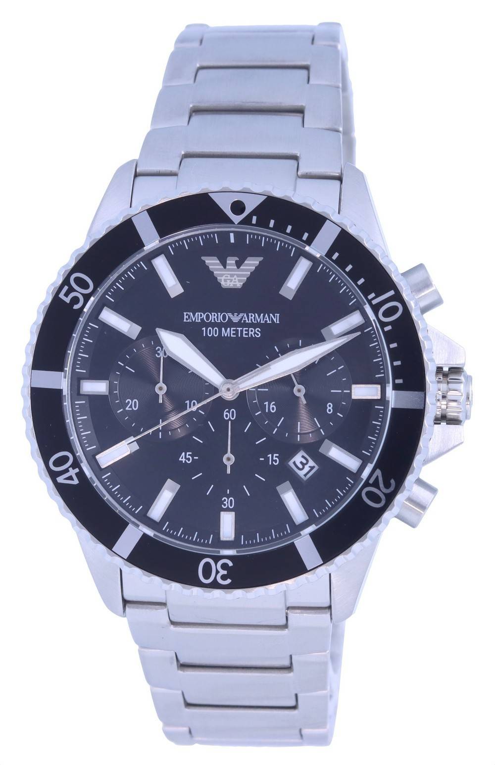 Emporio Armani Herren Chronograph Stainless Steel Quartz AR11360 100M ...