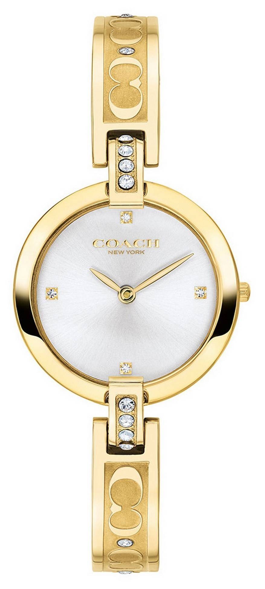 Coach Chrystie Gold Tone Stainless Steel Crystal Accents Quartz 145033 ...