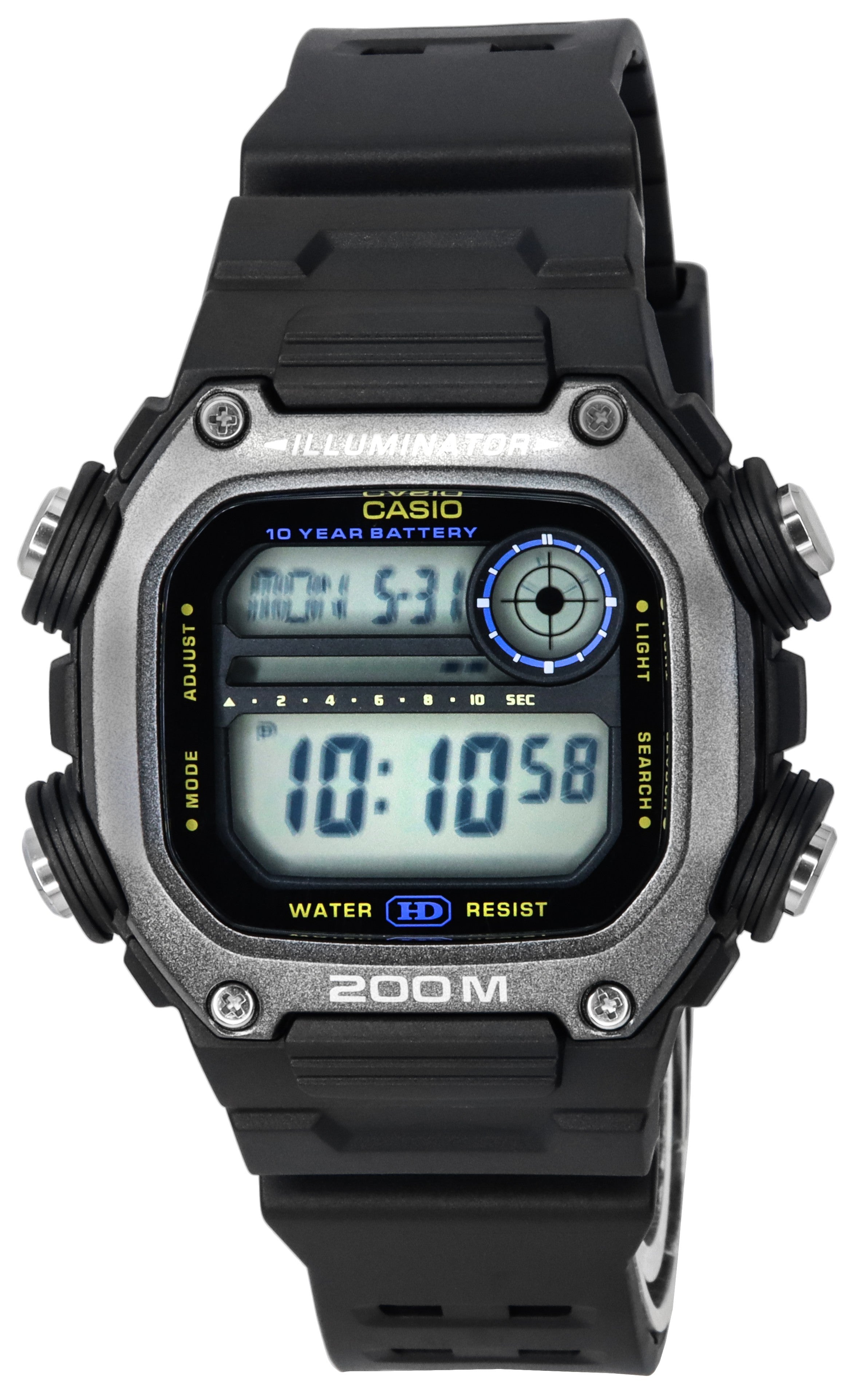 Casio Digital Sports Resin Strap Quartz DW-291HX-1A DW291HX-1 200M Men ...
