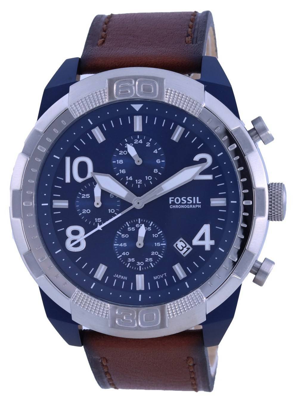 Fossil Bronson Chronograph Leather Strap Quartz FS5829 Men's Watch ...