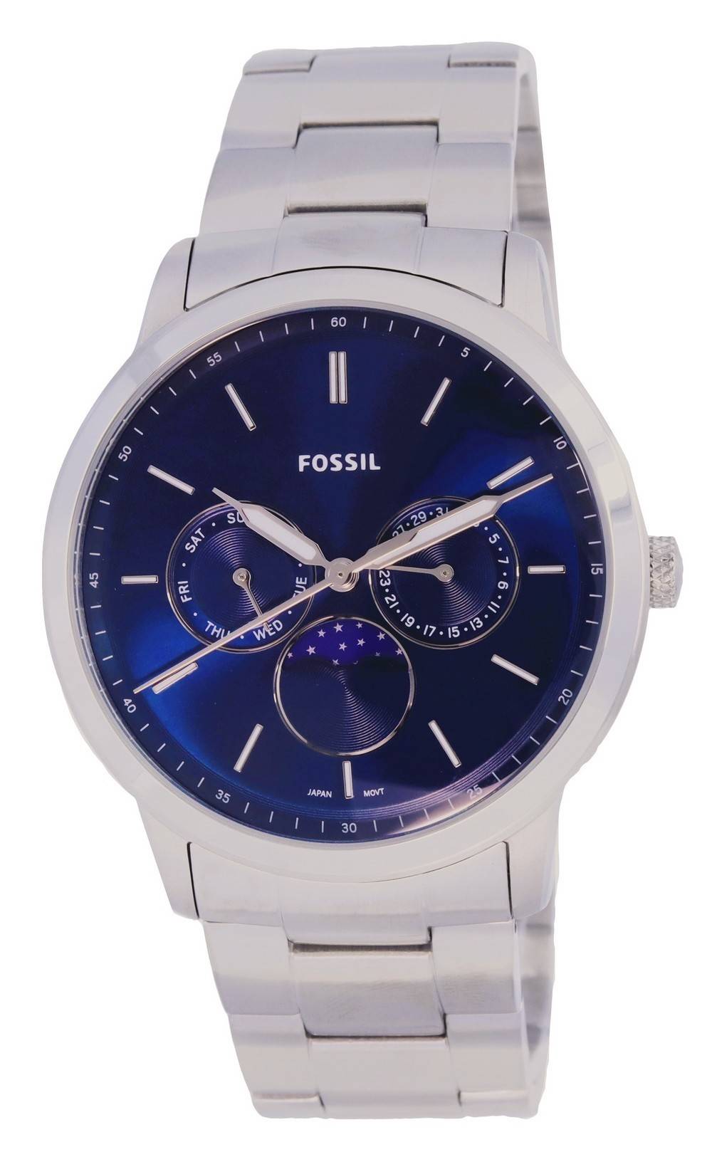 Fossil Neutra Minimalist Moon Phase Blue Dial Quartz FS5907 Men's Watc ...