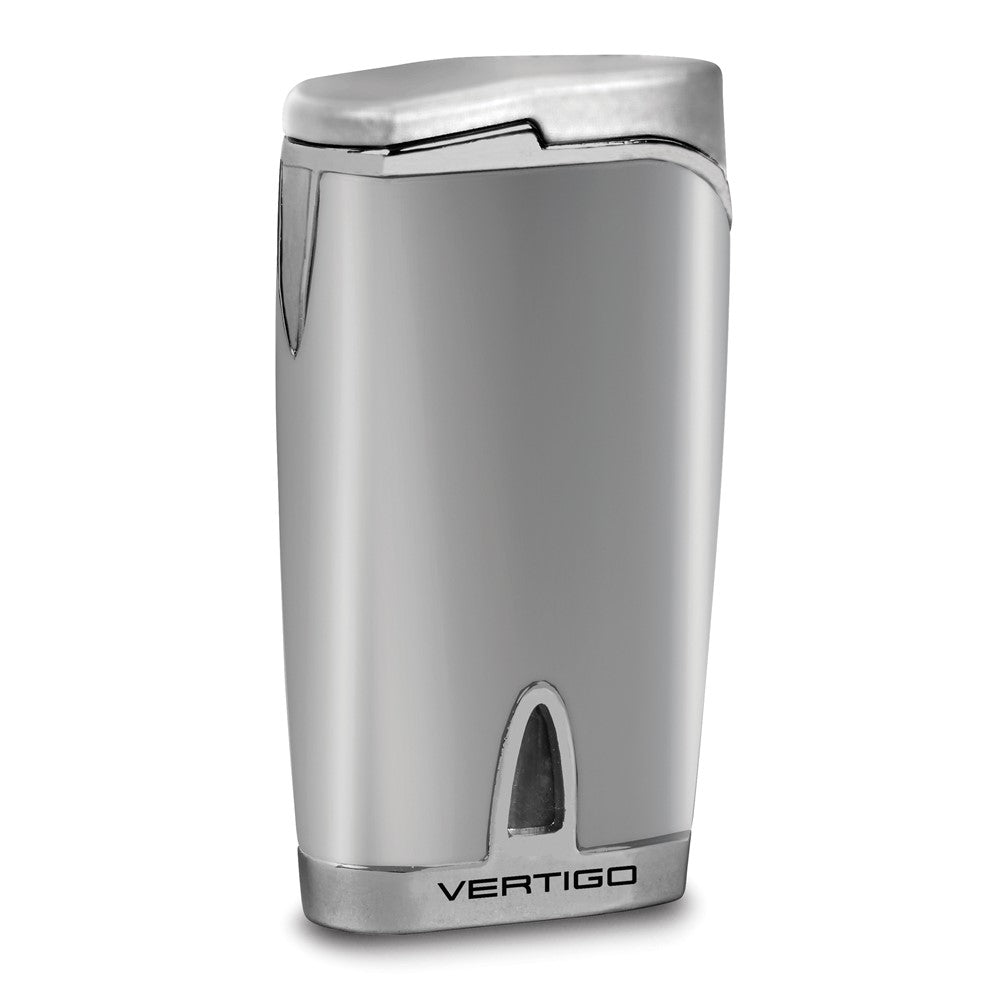 Vertigo Twister Brushed Chrome Quad Flame Torch Lighter with Fold-out ...