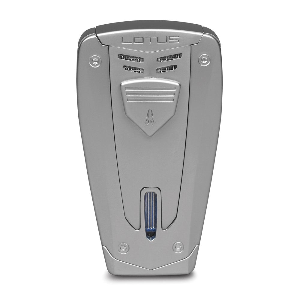 Lotus Fusion Chrome Matte Triple Flame Lighter with Fold-out Cigar Pun ...