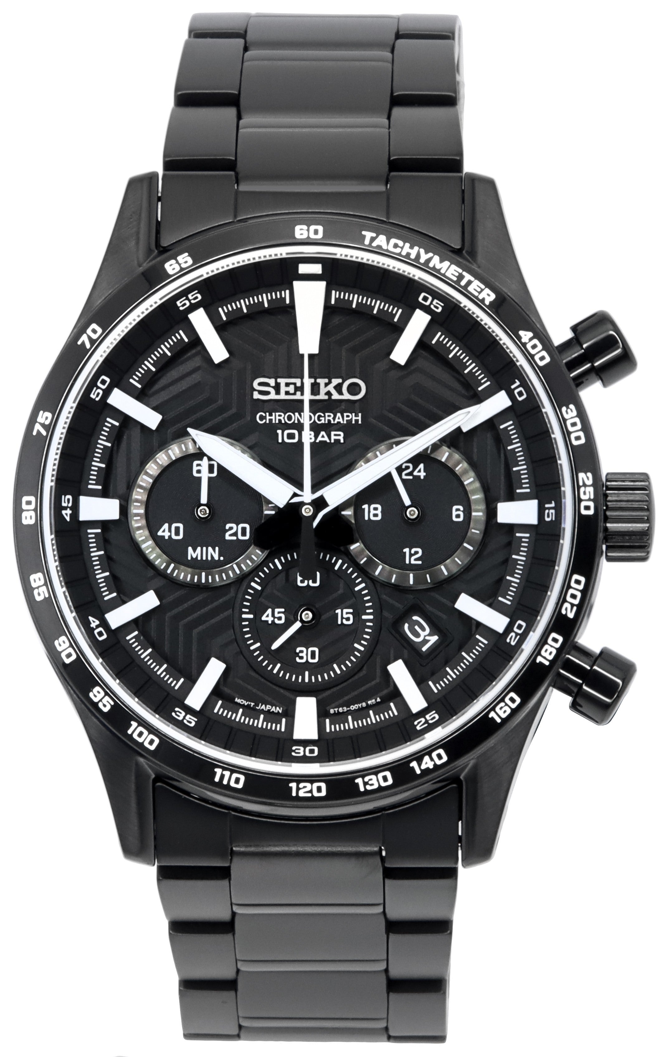 Seiko Urban Sports Chronograph Black Dial Quartz SSB415 SSB415P1 SSB41 ...