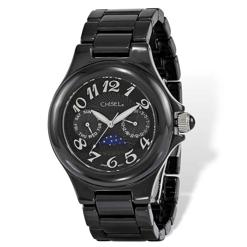 Ladies Chisel Black Ceramic Black Dial Watch – Nubo Watches