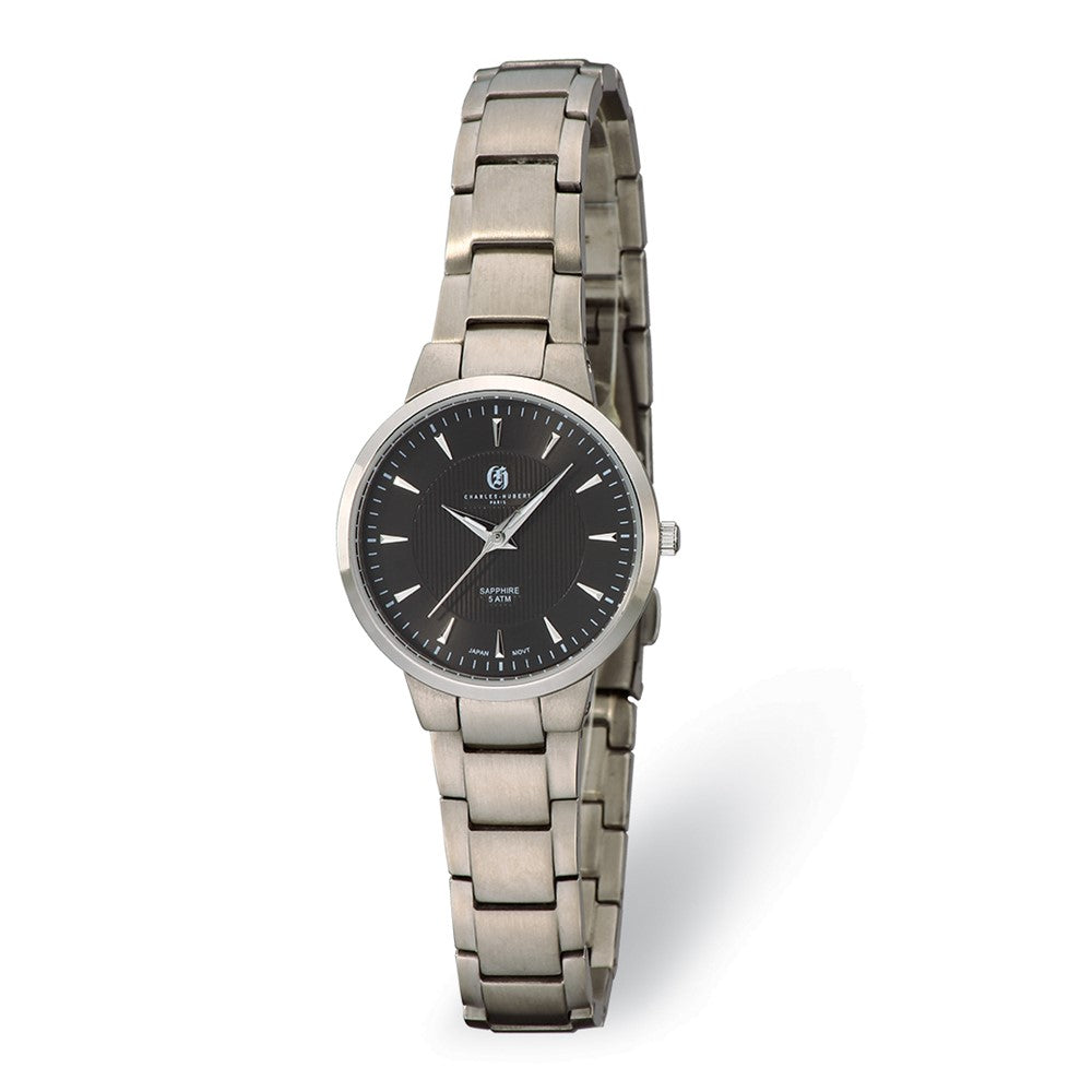 Ladies Charles Hubert Titanium Black Dial Ultra Slim Watch – Nubo Watches