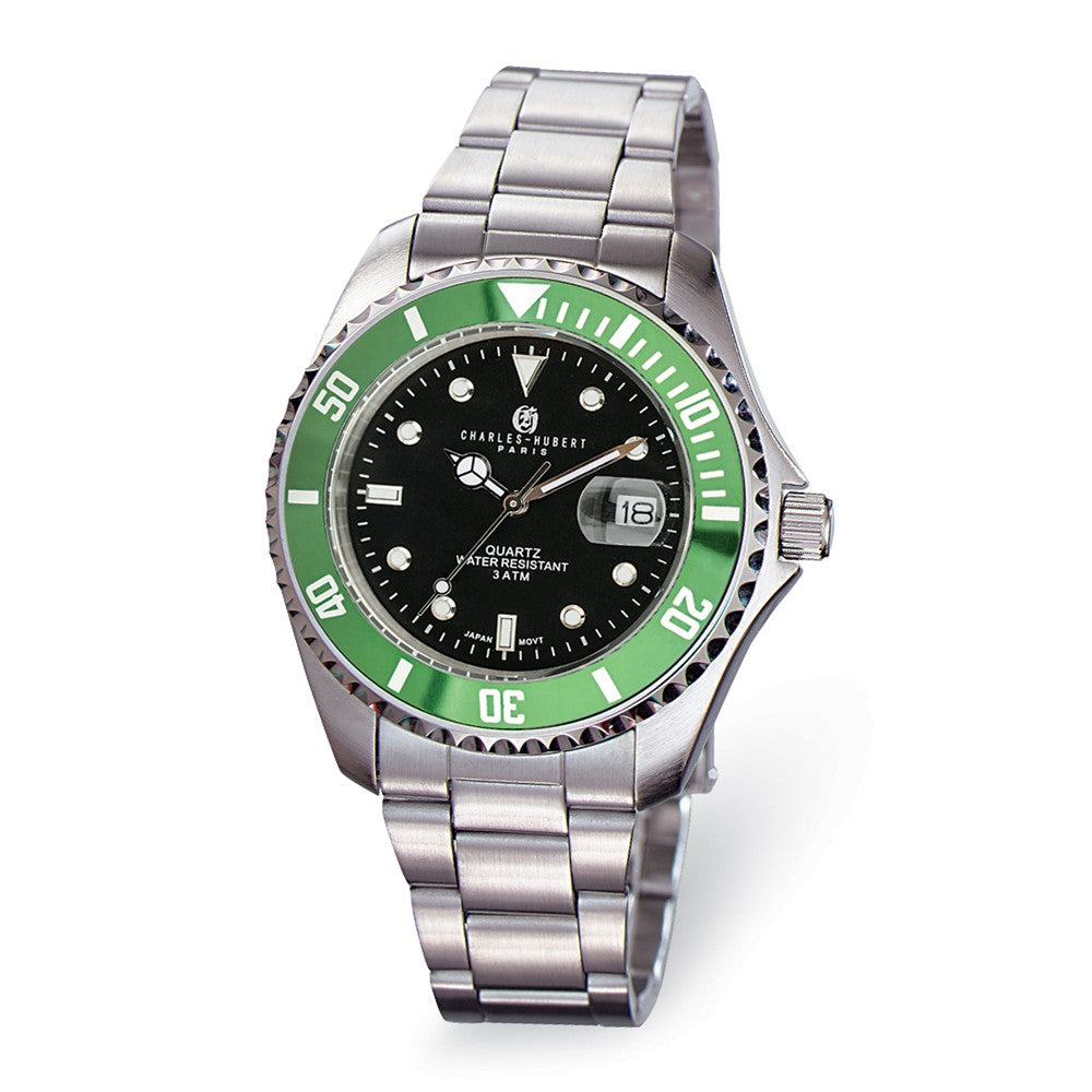 Charles Hubert Stainless Steel Black Dial Watch – Nubo Watches